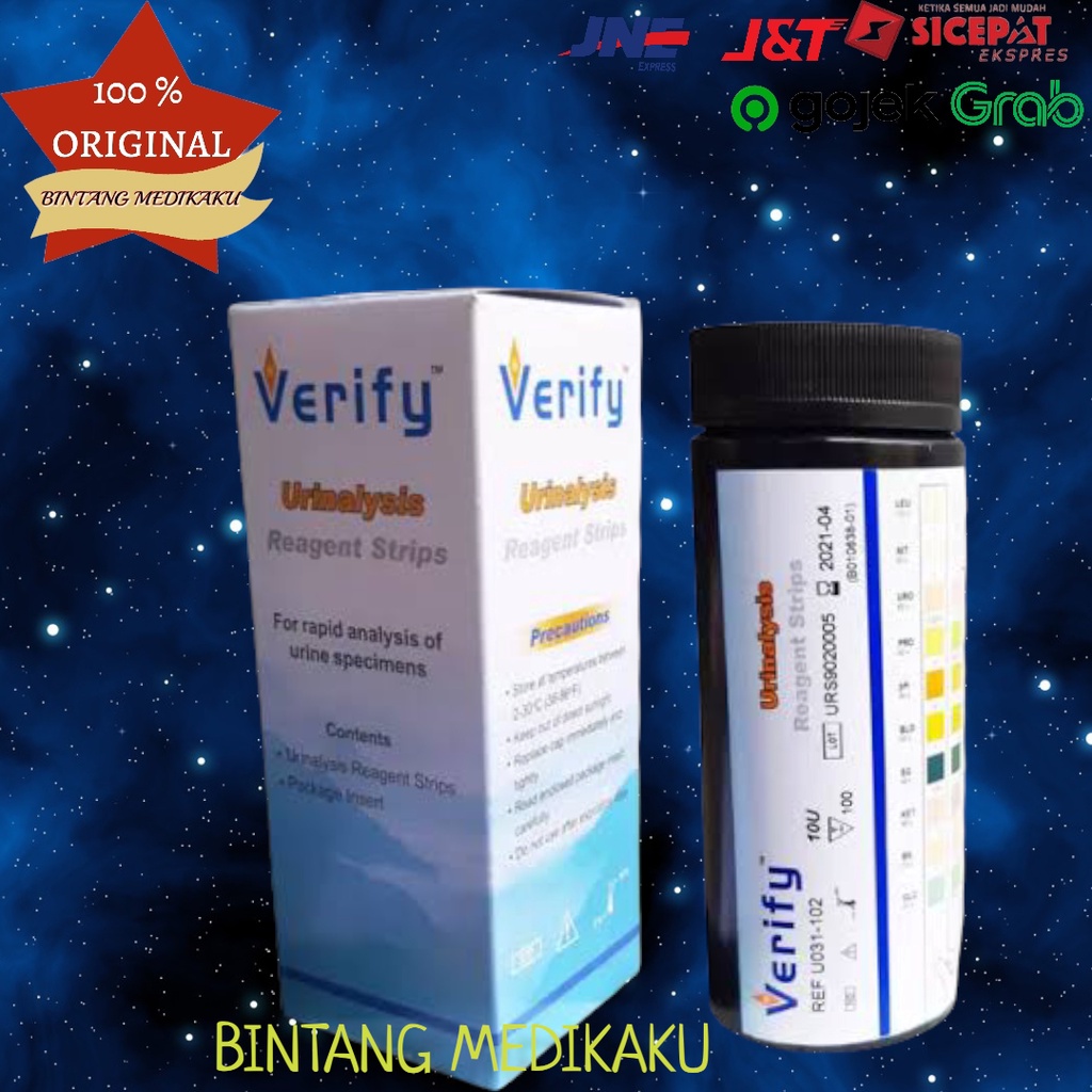 Jual Verify 10 parameter urinalysis reagent strip test urin 10 PE ...
