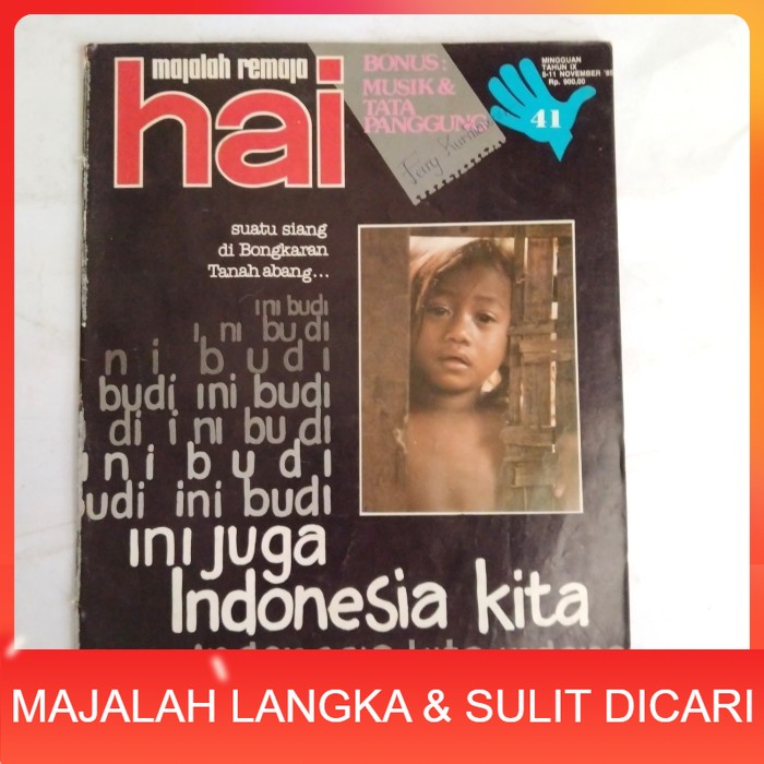 Jual Majalah HAI No.41 Nov 1985 INI BUDI INI JUGA INDONESIA KITA Langka | Shopee Indonesia