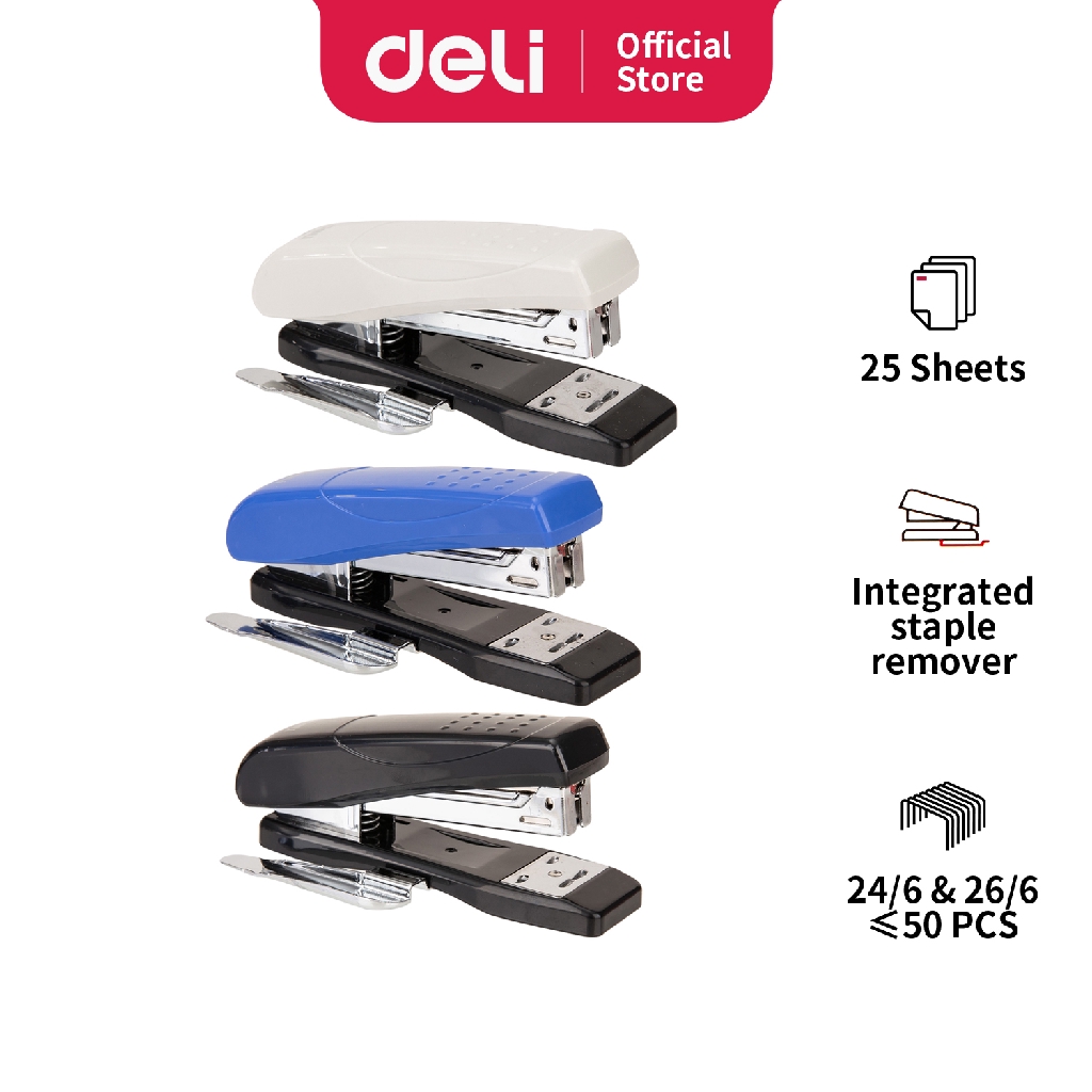 Jual Deli Stapler 25sheets,24/6 & 26/6 pelepas staple terpadu untuk ...