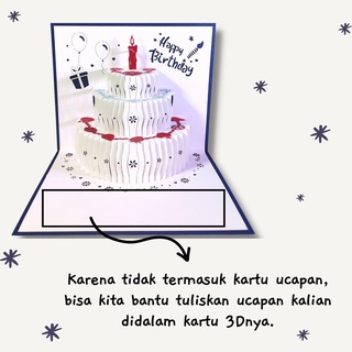 Jual Kartu Ucapan Ulang Tahun 3D Pop Up Happy Birthday Pop Up 3D Card ...