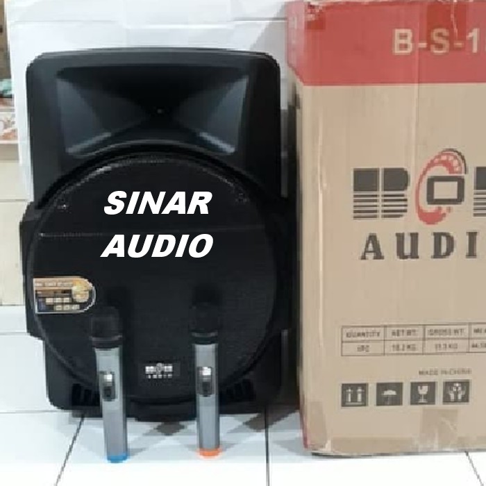 Jual Speaker Aktif meeting Portable BOB BS 12 inch BS12 + 2 Mic wireless | Shopee Indonesia