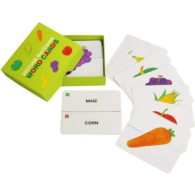 Jual Picture Matching Word Cards: Vegetables and Fruits Papercraft ...