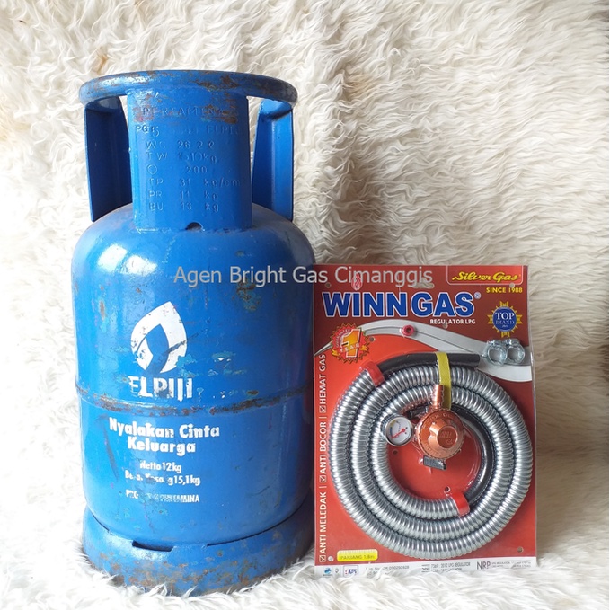 Jual PAKET TABUNG GAS ELPIJI 12 KG BIRU PLUS ISI + REGULATOR | Shopee ...