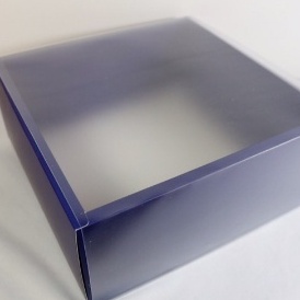 Jual Sliding box bahan ivory full biru tutup mika untuk kotak kue, kado ...