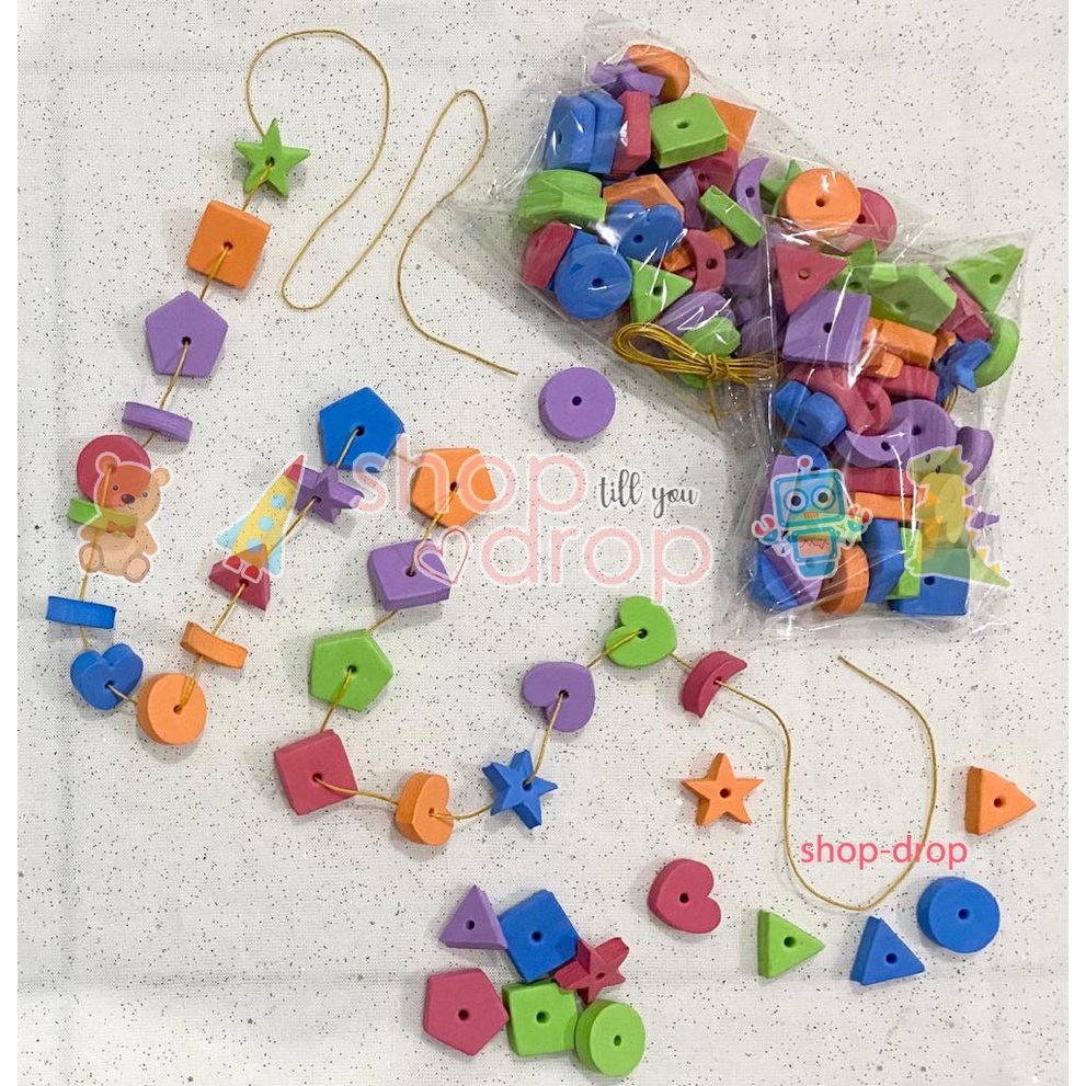 Jual Paket Meronce Shapes Bentuk Geometri - Mainan edukasi anak ...