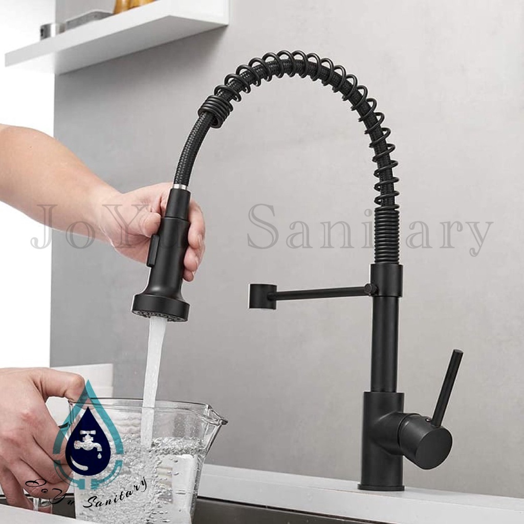 Jual Kran air sink Tarik panas dingin Stainless 304 HITAM 50A-Keran air ...