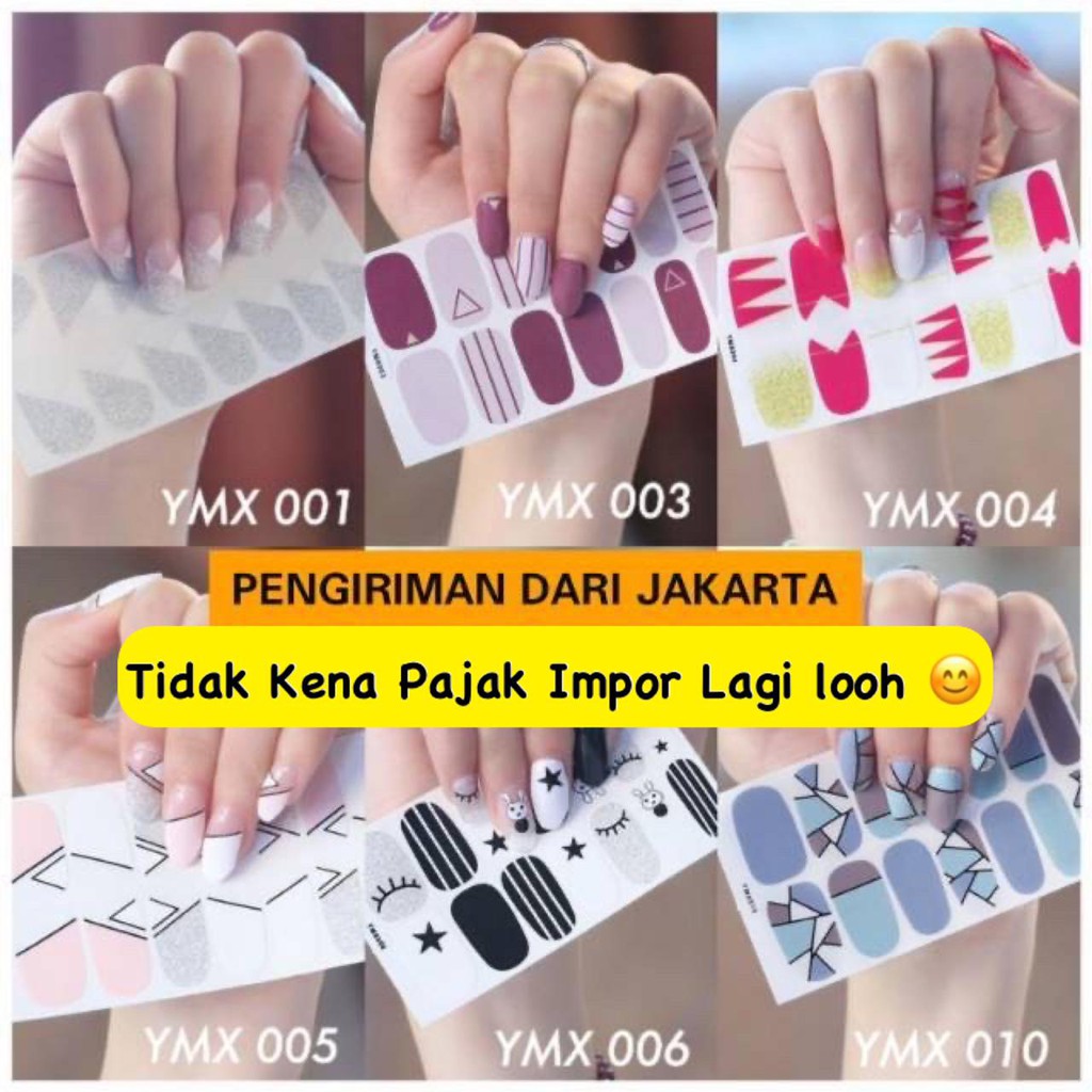 STIKER KUKU NAILART WATERPROOF TEMPELAN KUKU FULL COVER NAIL STICKER ...