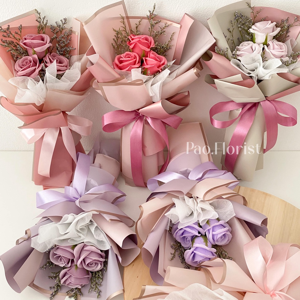 Jual PAO FLORIST 3pcs Soap Flower Buket Bunga Sabun / Soap Flower Roses ...