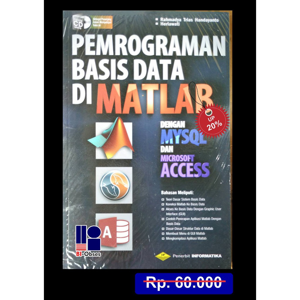 Jual Pemrograman Basis Data Di Matlab Dengan Mysql Dan Microsoft Access
