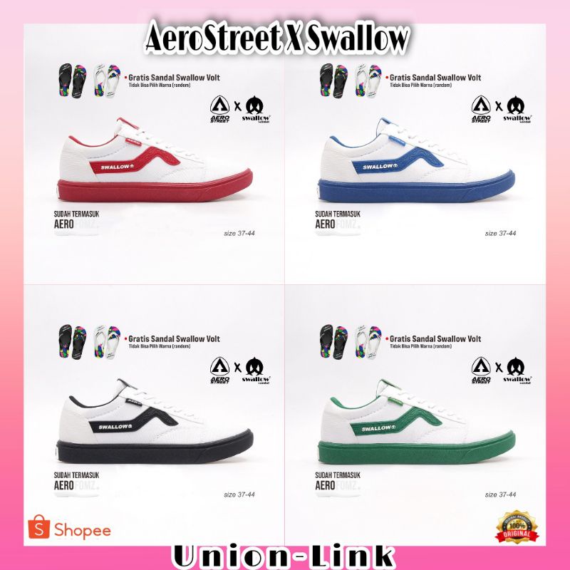 Jual Aerostreet X Swallow Merah Hijau Hitam Biru - Sepatu Sneakers ...