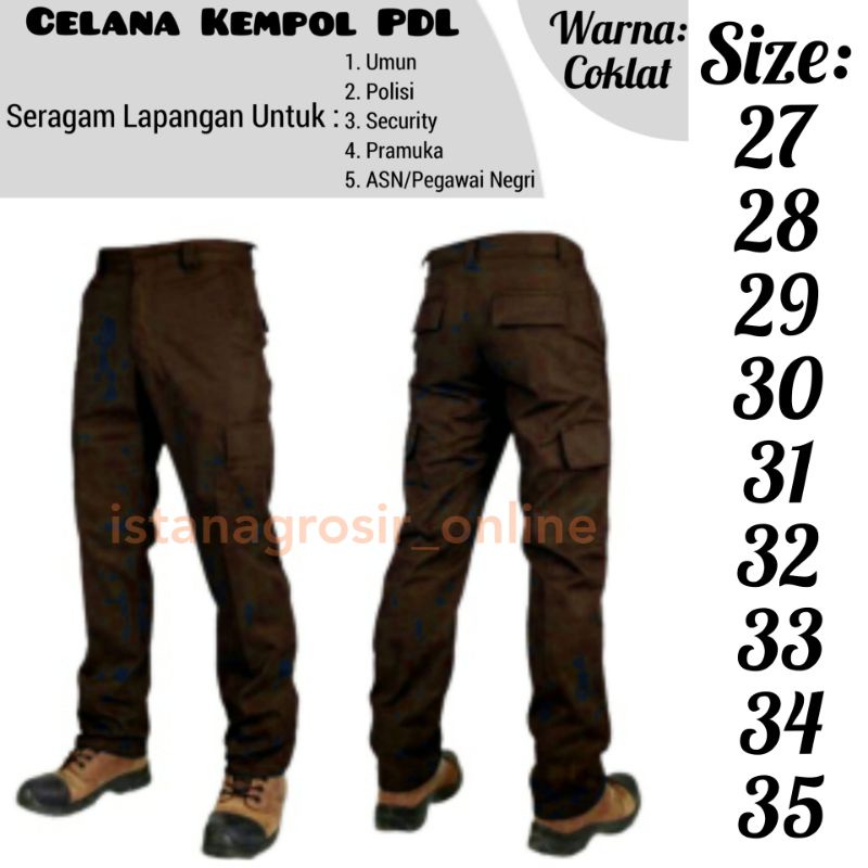 Jual Celana Kempol PDL Seragam Dinas Lapangan Security Pramuka Polisi ...