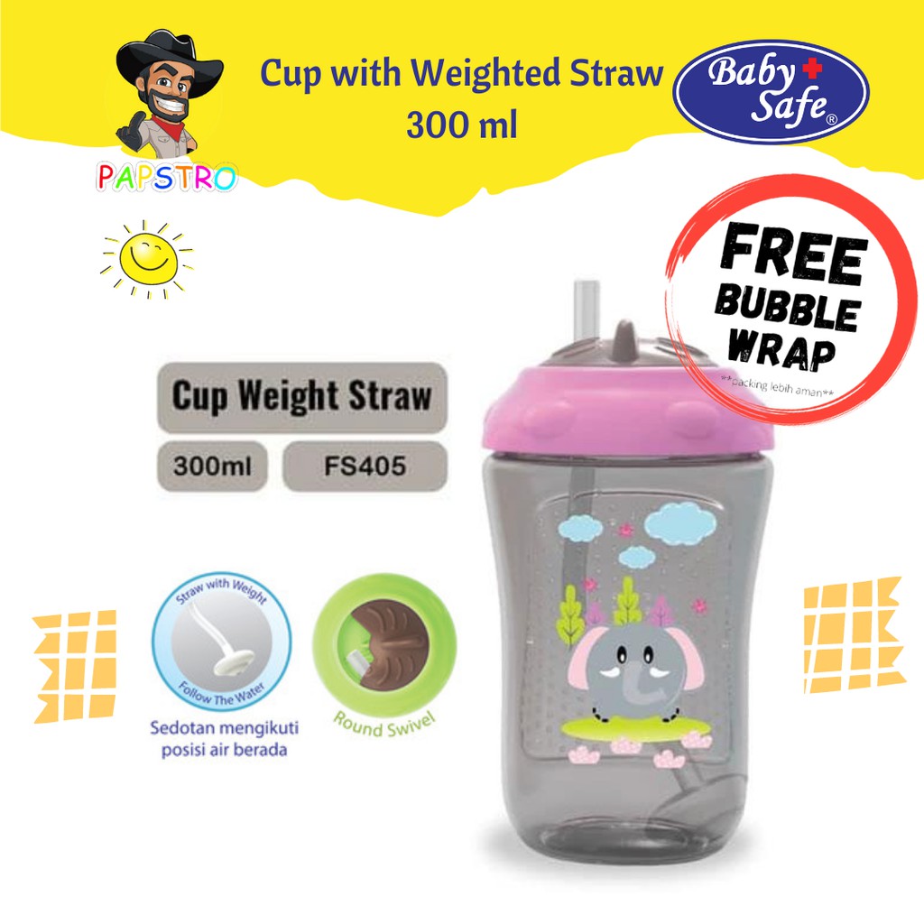 Jual Botol Minum Bayi dan Anak Babysafe - Cup with Weighted Straw 300ml ...