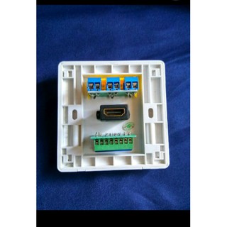 Jual Soket Colokan 3 jenis HDMI VGA AV RCA untuk pasang di tembok ...