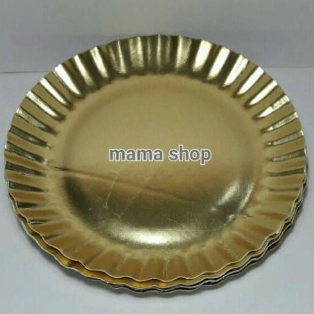 Jual Piring Kertas Emas / Piring sekali pakai Untuk Perlengkapan pesta / Piring Kue | Shopee ...