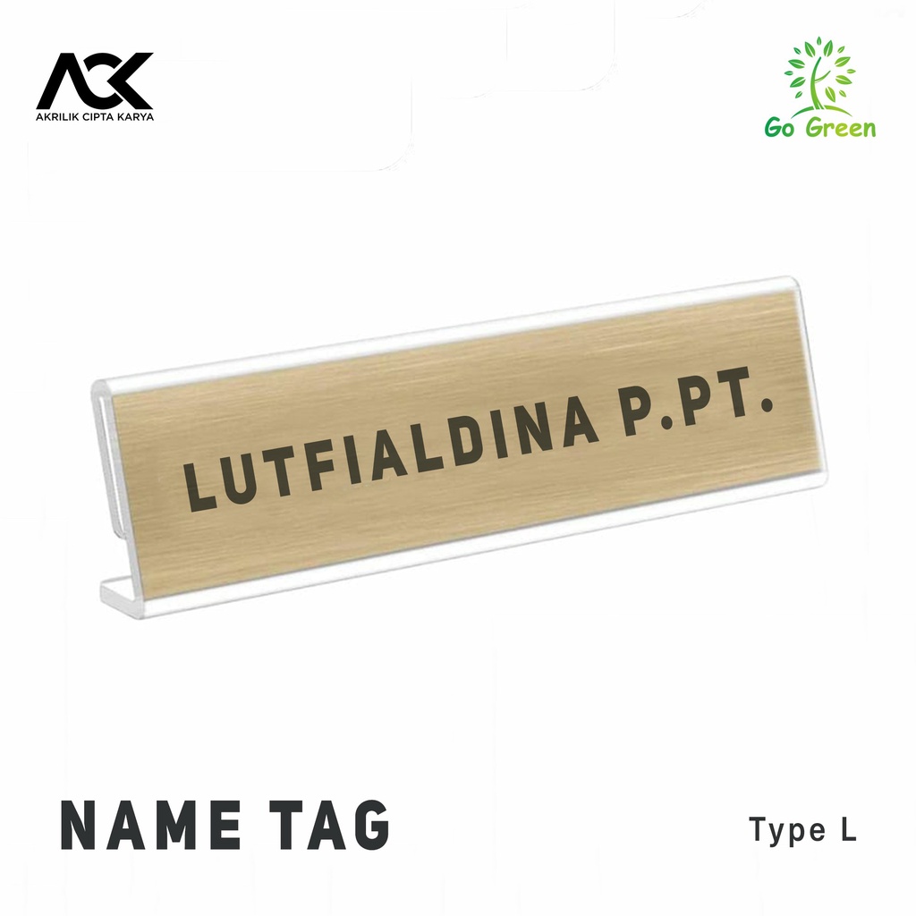 Jual Papan Nama Akrilik Meja Custom Model L / Acrylic Display Name Card ...