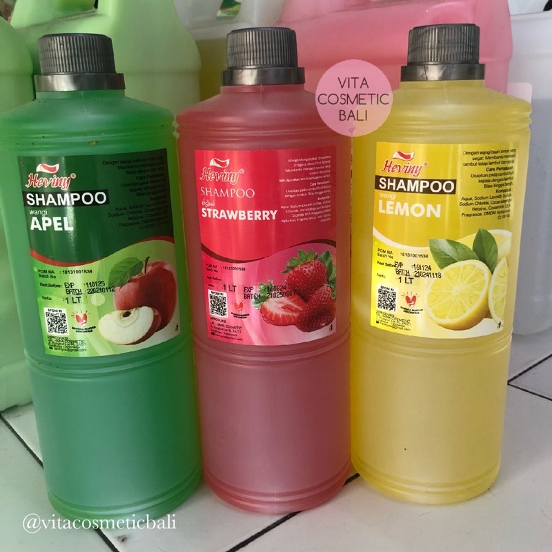 Jual HEVINY SHAMPOO & CONDITIONER 1 Liter sampo | Shopee Indonesia