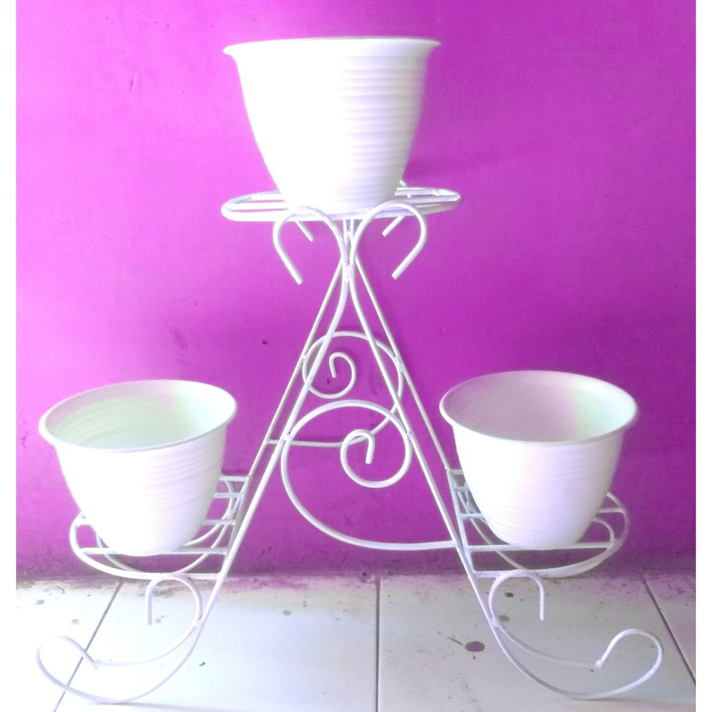 Jual Tempat Bunga Dari Besi Tanaman Hias Rak Standing Pot Tinggi 50cm ...