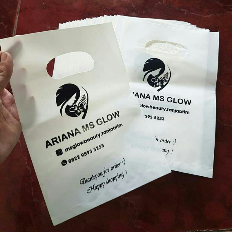 Jual Plastik Plong 15x22cm Sablon Nama Dan Logo Olshop Shopee Indonesia