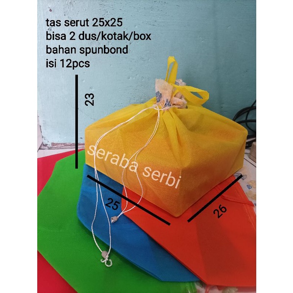 Jual tas serut box 25x25 tas spunbond tas hajatan tas kresek tas ...
