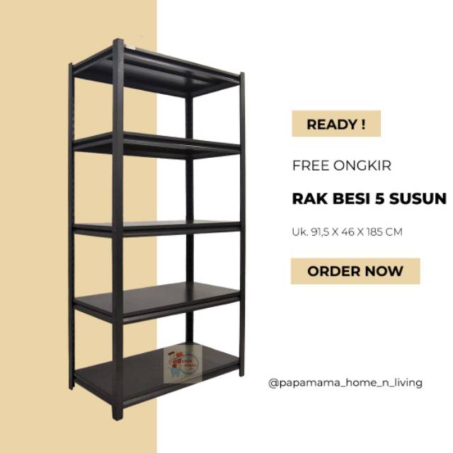 Rak Tingkat Metal - Rak Buku - Rak Susun 5 tingkat Muat beban 100kg ...