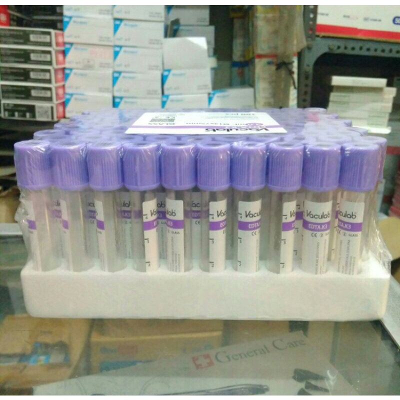 Jual TABUNG SAMPLE DARAH vaculab EDTA 3ml | Shopee Indonesia