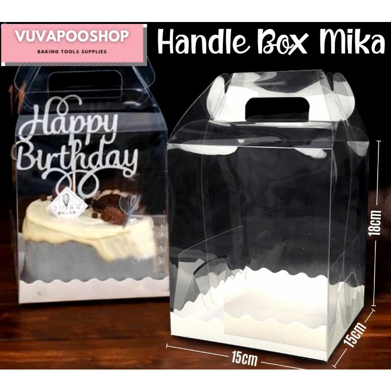 Jual Box Mika Handle Gable / Box Handle Mika / Box Mika Kue Transparan ...