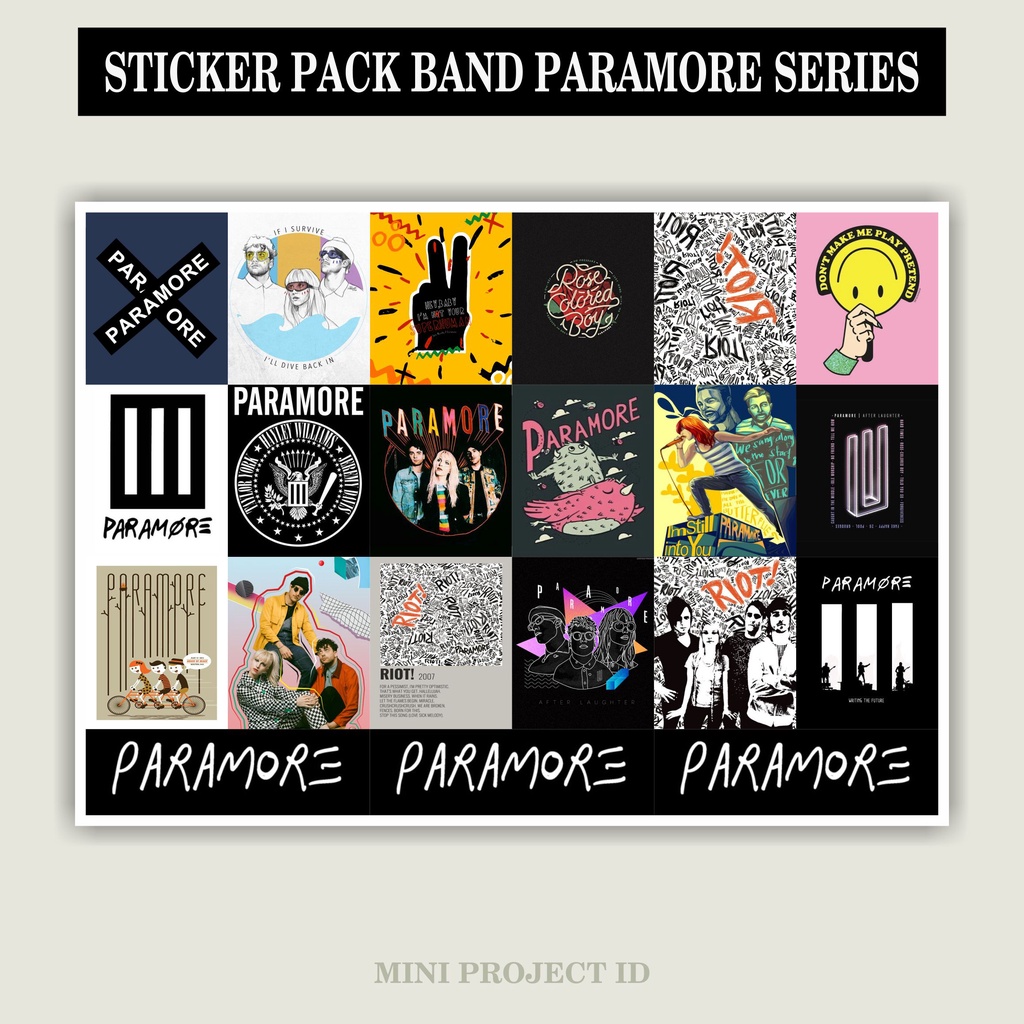 Jual 18 PCS STICKERPACK LOGO BAND ROCK PARAMORE SERIES / STIKER BAND ...