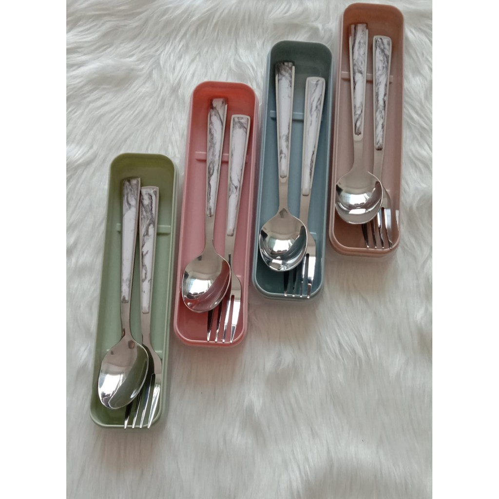 Jual ALAT MAKAN SET 003/PERALATAN MAKAN SET MOTIF MARBEL/SENDOK MAKAN SET | Shopee Indonesia