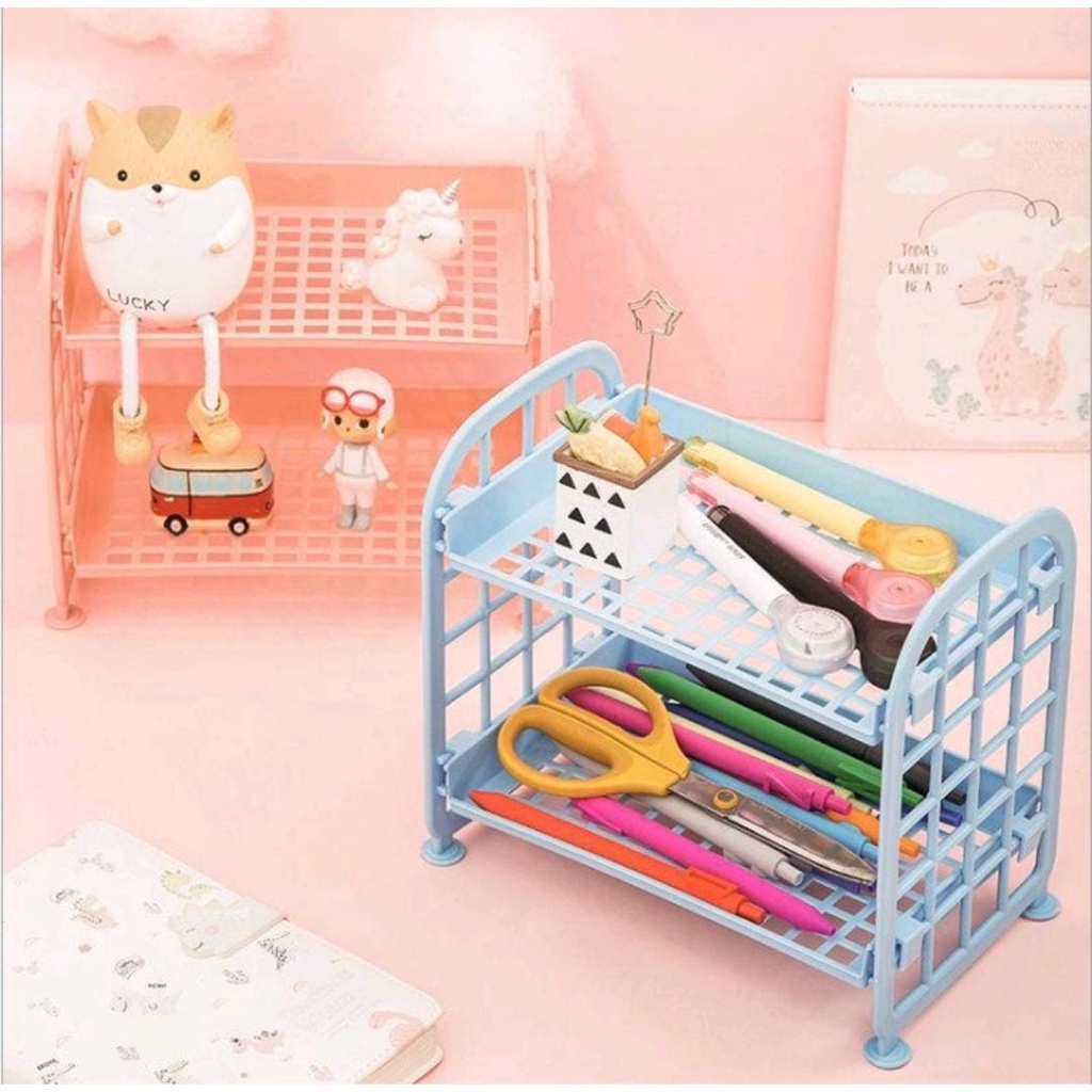 Jual Rak Plastik 2 Susun Mini / Rak 2 Susun Mini / Rak Meja Mini 2 ...