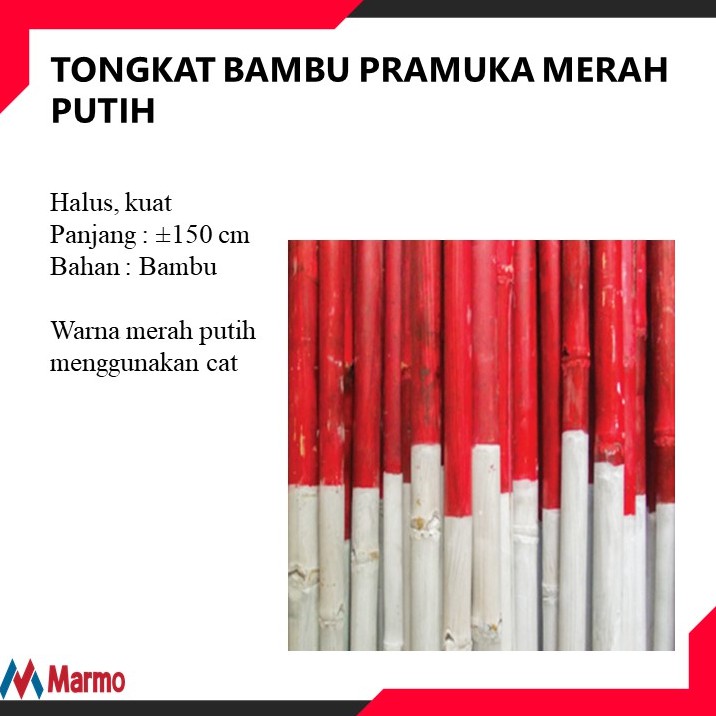 Jual TONGKAT BAMBU PRAMUKA MERAH PUTIH | Shopee Indonesia