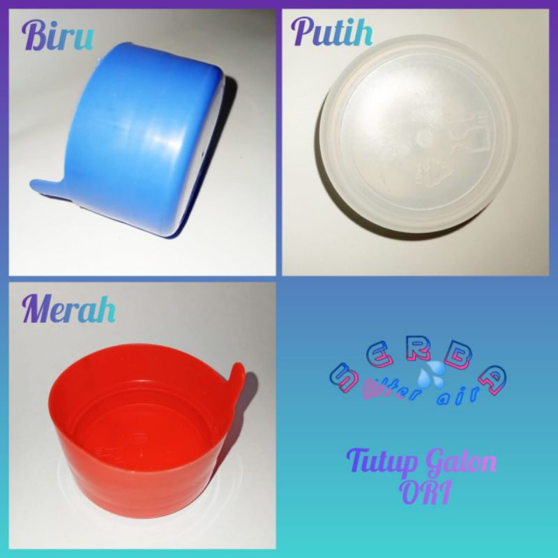 Jual TUTUP GALON BIRU, MERAH, PUTIH ORI 3CM/ TUTUP GALON BIRU POLOS ...