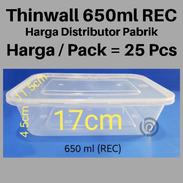Jual Thinwall 650ml REC Box Thinwall Tahan Panas Microwave | Shopee ...