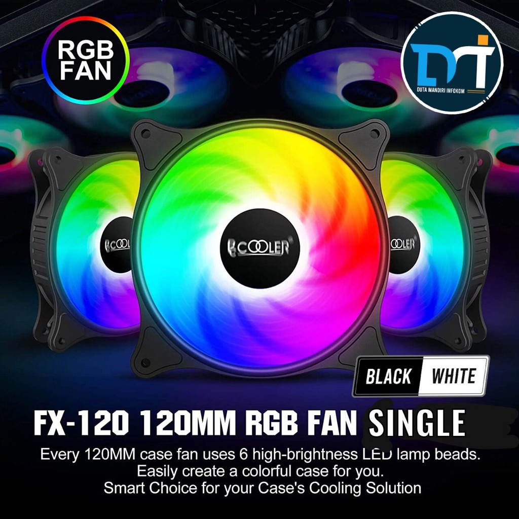 Jual PCCooler FX-120-3 Dynamic Color 120mm Fan Gaming Case - Black Edition | Shopee Indonesia