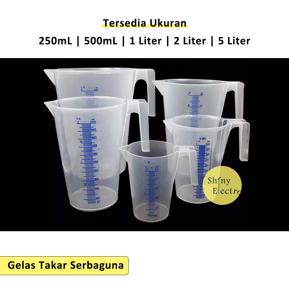 Jual Lengkap Gelas Ukur Takar Takaran [ 250 mL / 500 mL / 1 Liter / 2 ...