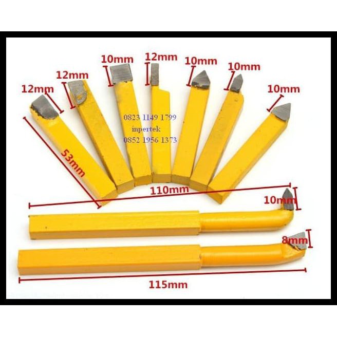 Jual Produk Terbaik Pahat Bubut Widia 8X8 Pahat Bubut Set Widia Pisau Bubut Set Isi 9 Pcs ...