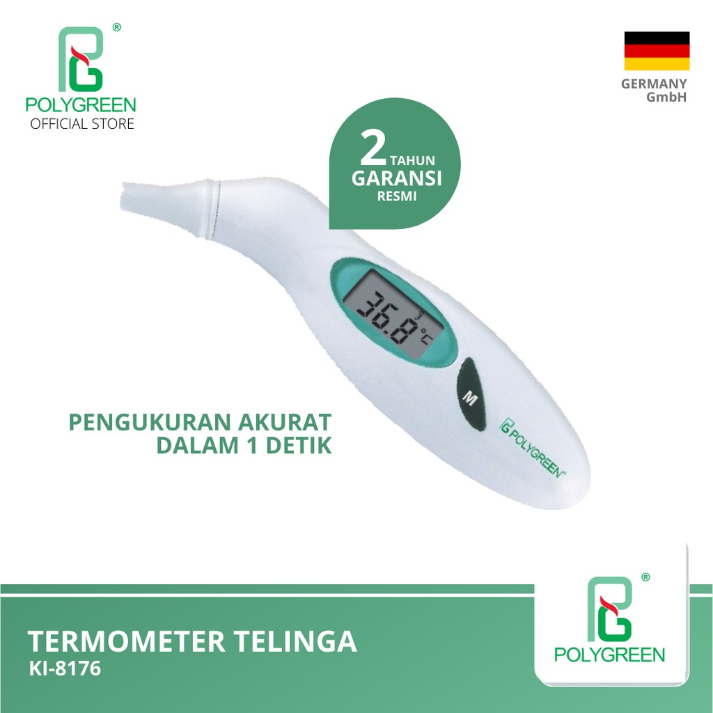 Jual POLYGREEN - Termometer Infrared Telinga dan Dahi KI8176 Indonesia ...
