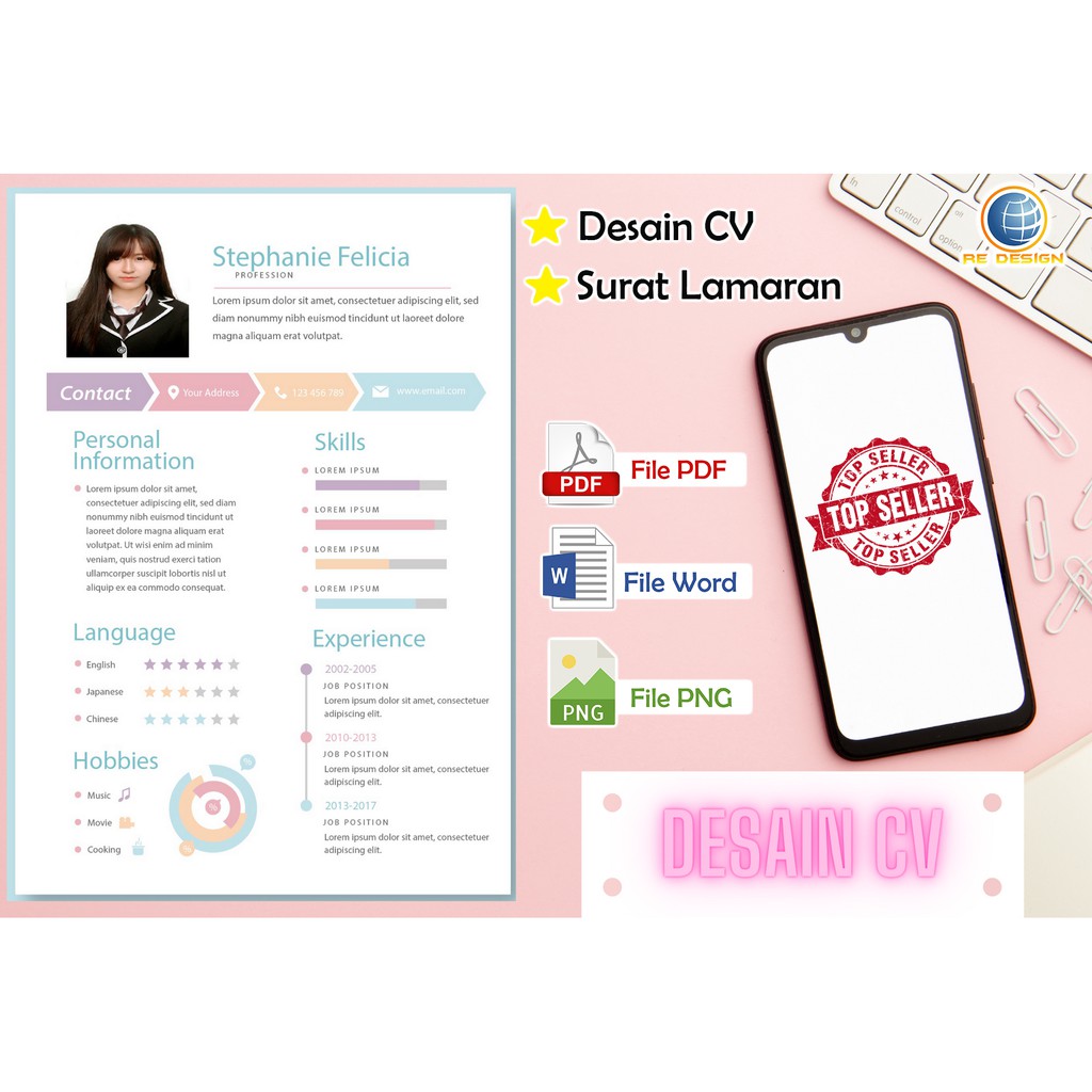 Jual Desain CV Curriculum Vitae / Resume dan Surat Lamaran Indonesia ...