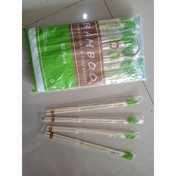 Jual SUMPIT BAMBOO SEKALI PAKAI ISI 50 PASANG SUMPIT | Shopee Indonesia