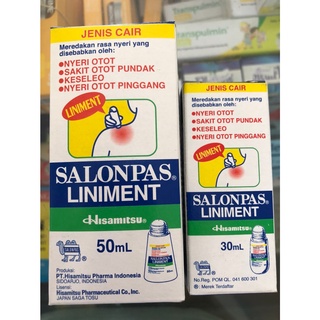 Jual Salonpas Liniment Cair Pereda Nyeri Otot 30mL/50mL Obat Keseleo ...
