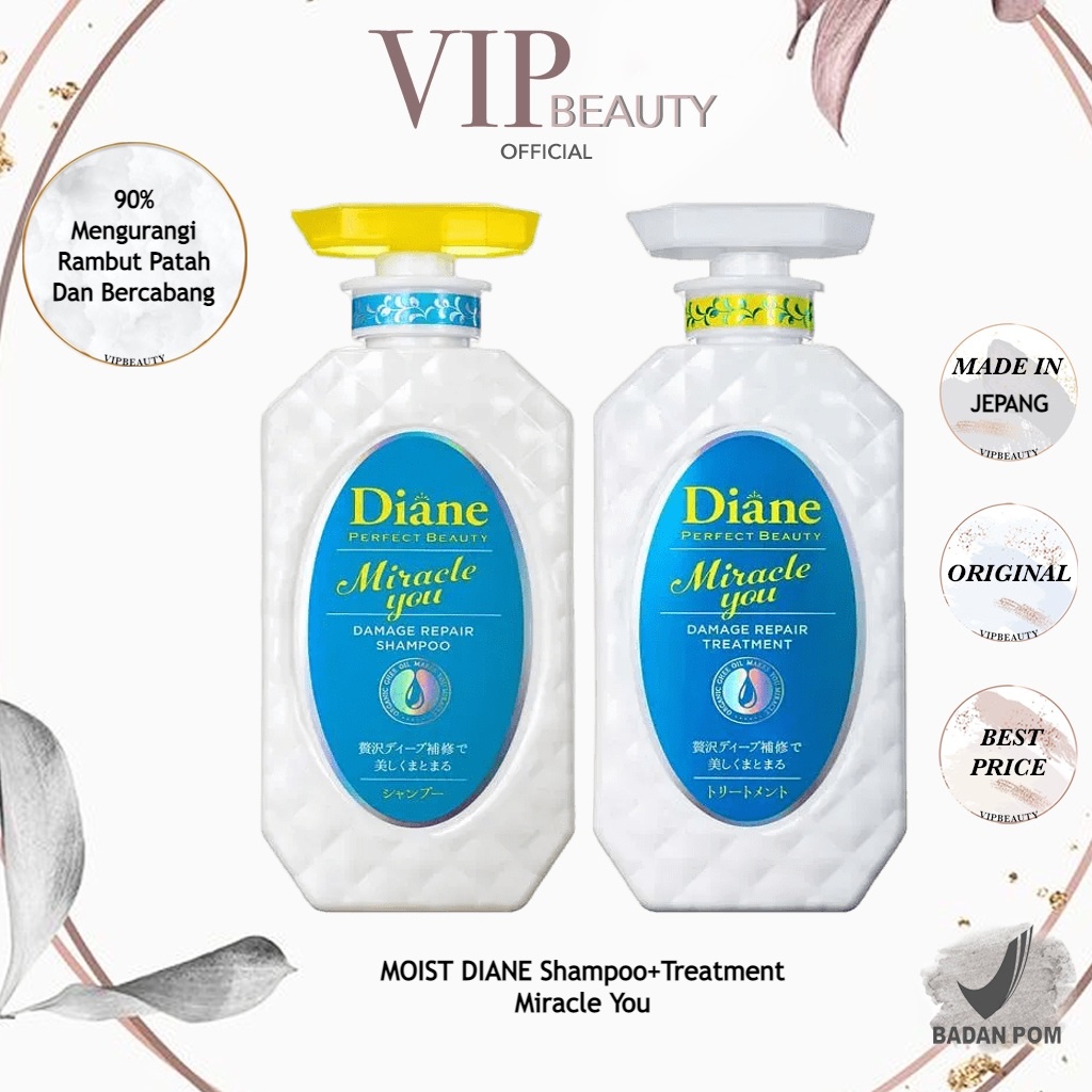 Jual MOIST DIANE Miracle You Shampoo + Treatment 450ML | Shopee Indonesia