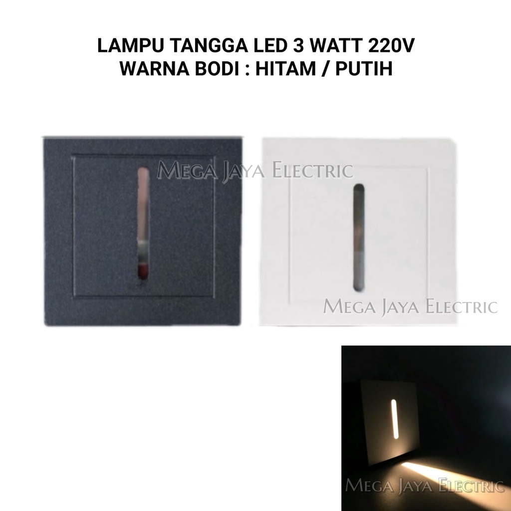 Jual LAMPU DINDING TANGGA LED 3 WATT 220V PERSEGI / OUTDOOR INDOOR 3 ...
