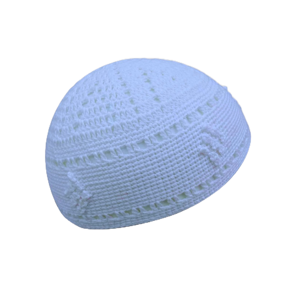 Jual Peci Rajut Polos Warna Putih Pria Dewasa Peci Haji Putih Tebal ...