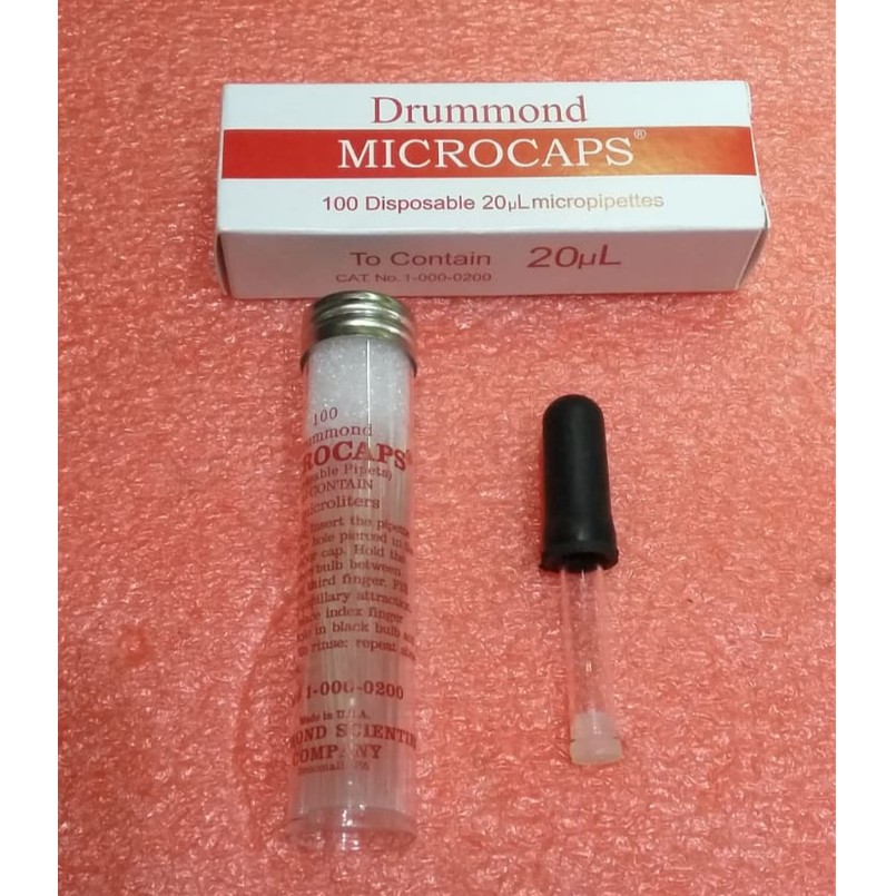 Jual MICROCAPS 20 UL PKG / 100 MICROCAPS Capillary Tubes Drummond | Shopee Indonesia