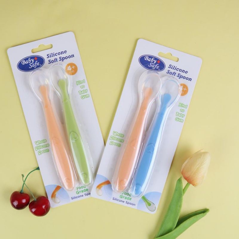 Jual Baby Safe Silicone Soft Spoon / Sendok Bayi Isi 2 Pcs SC009 ...