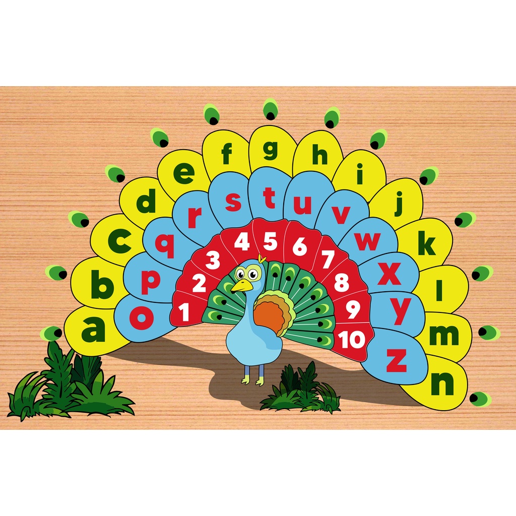 Jual Mainan Edukasi Anak - Puzzle Huruf Kecil Bentuk Merak | Shopee ...