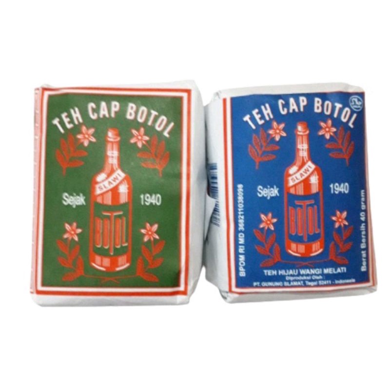 Jual TEH CAP BOTOL BIRU DAN HIJAU 40 GRAM | Shopee Indonesia