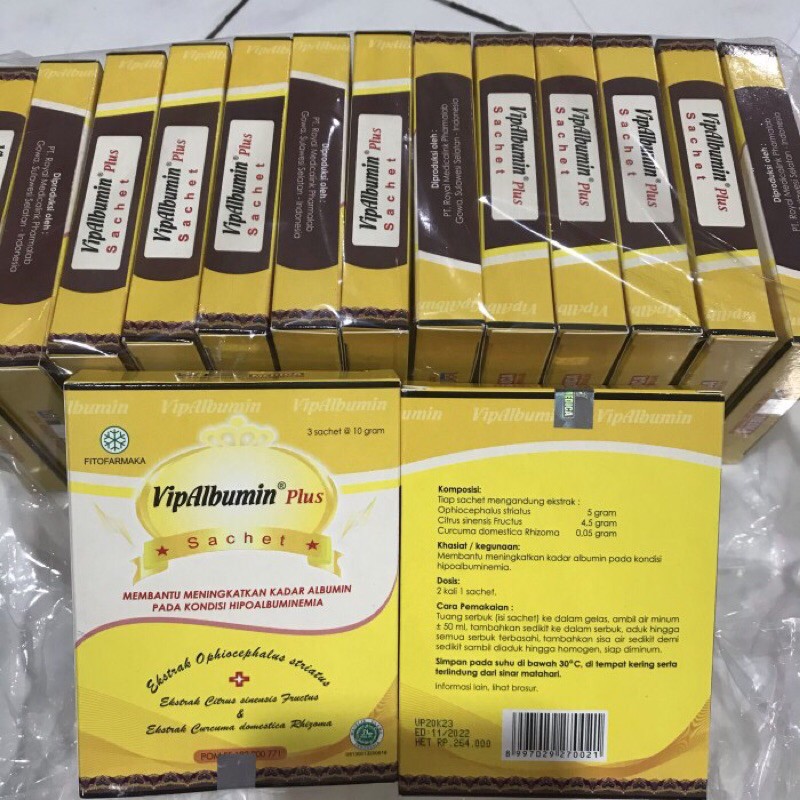 Jual Vip albumin plus sachet vip album in plus per box isi 3 sachet ...
