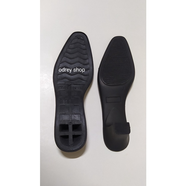 Jual Sol Sepatu Hak Sol Sandal Odrey Ujung Lancip Wanita hak 5 cm Hitam ...