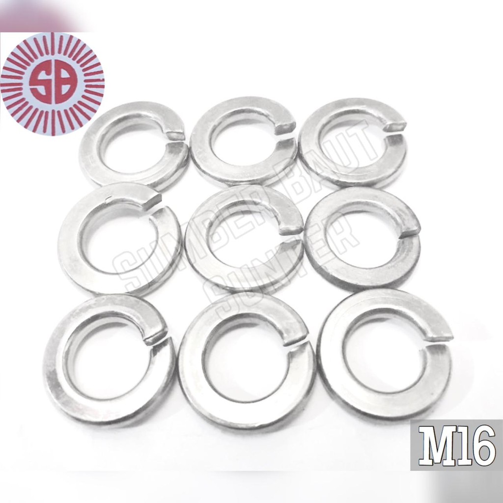 Jual M16 Ring Per Besi Putih / Kuning Galvanis 16mm Spring Washer ...
