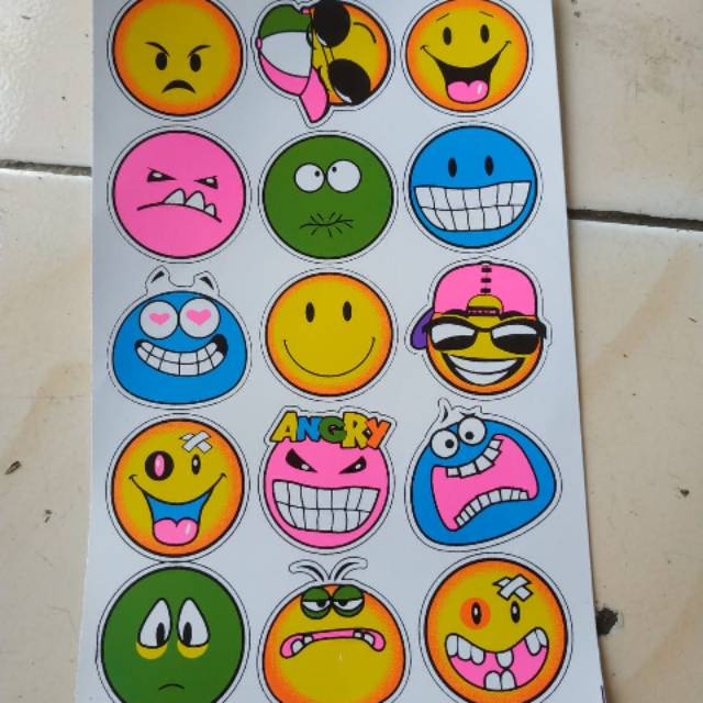 Jual Sticker Stiker karakter senyum smile emoji Indonesia|Shopee Indonesia